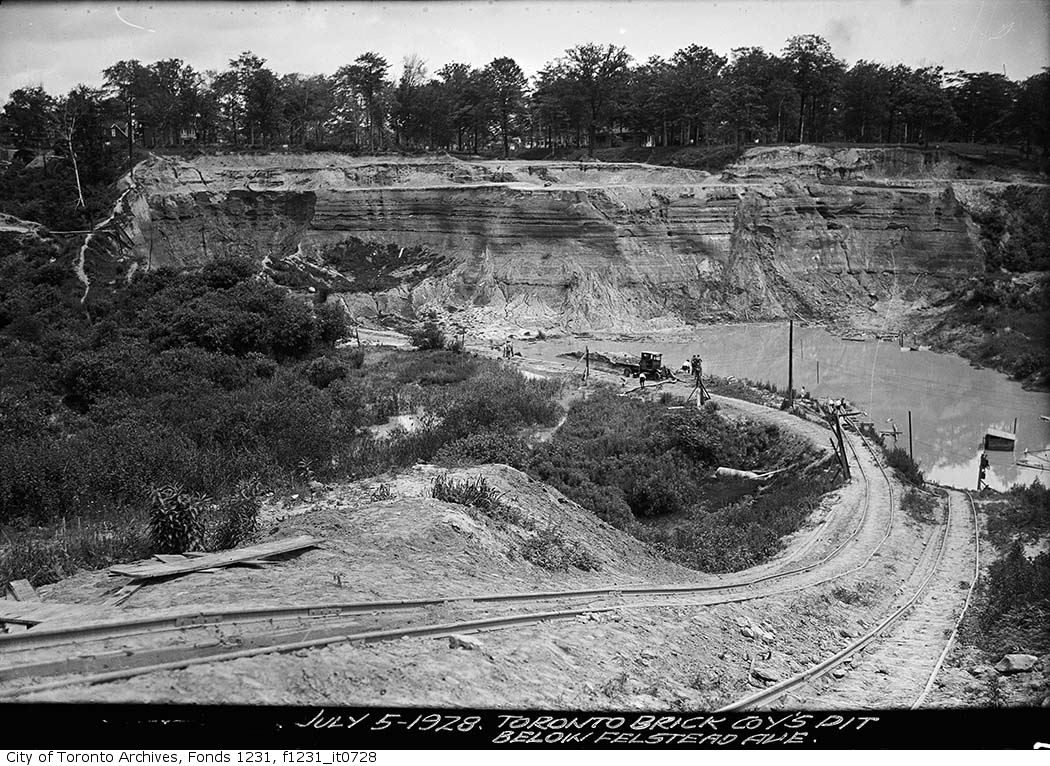 Toronto Brick Yards Quarry below Felstead Avenue, 1928. James Salmon ...